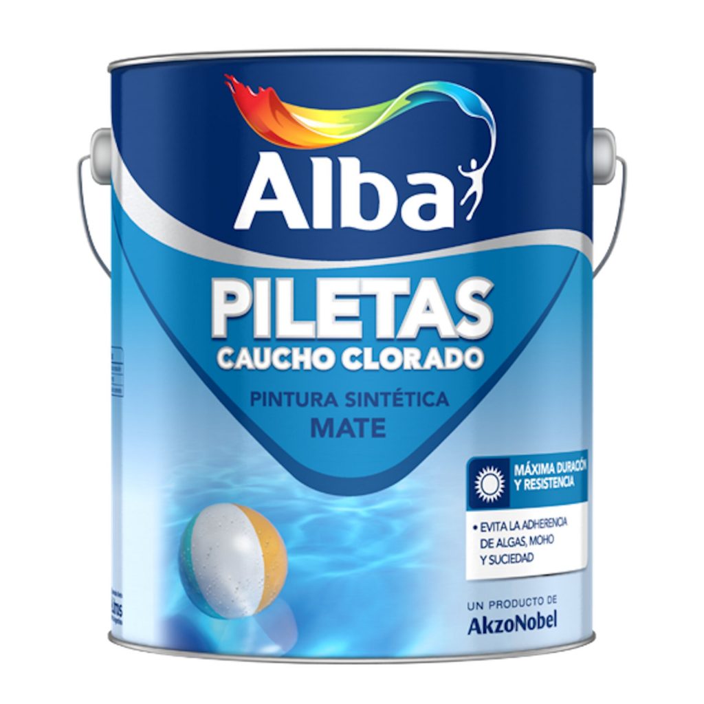ALBA PINTURA PARA PILETAS CAUCHO CLORADO AZUL 4 Lt | Martel Pinturerias